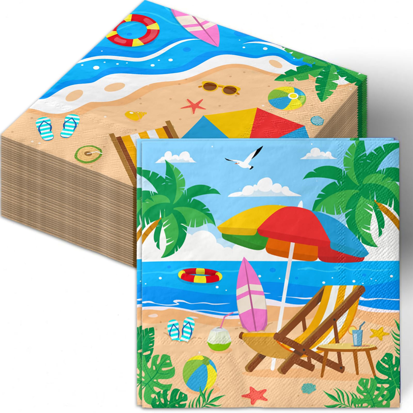 Snapklik.com : 40PCS Beach Party Decorations Summer Beach Napkins ...