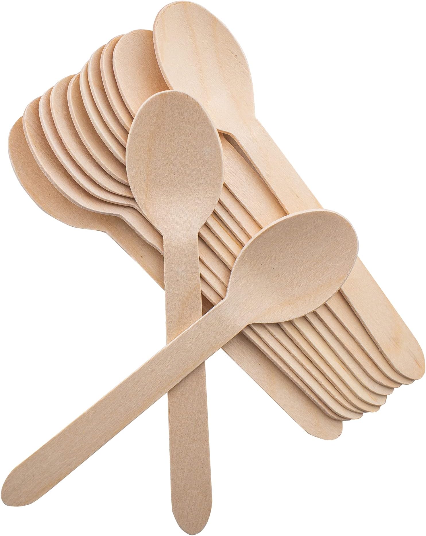 Amazon.com: Mumufy 1000 Pcs Disposable Wooden Cutlery Set Bamboo ...