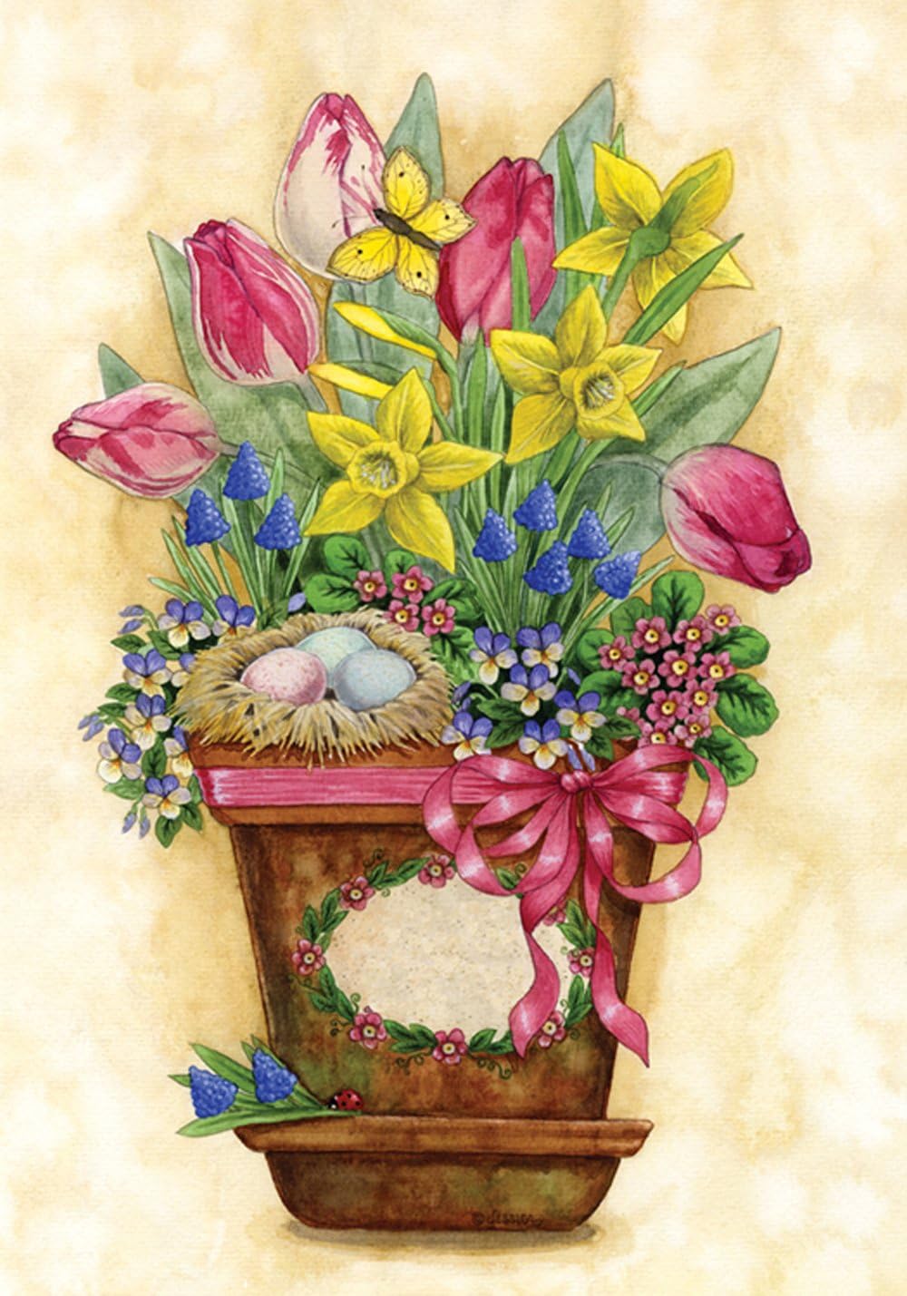 Amazon.com : Toland Home Garden 119559 Potted Spring Flower Flag 12x18 ...