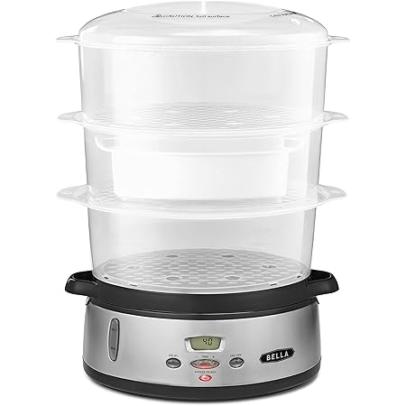 Amazon.com: BELLA Two Tier Food Steamer with Dishwasher Safe Lids and ...