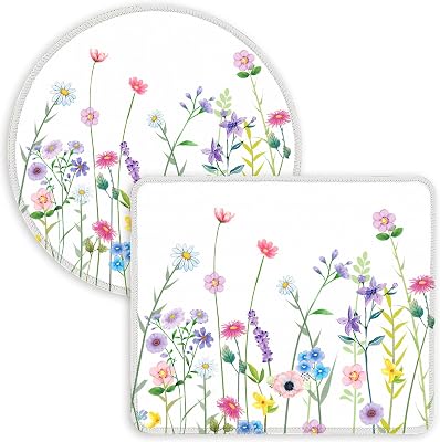 Amazon.com: Saillong 4 Pcs Flower Mouse Pad Set Large Desk Mat for ...