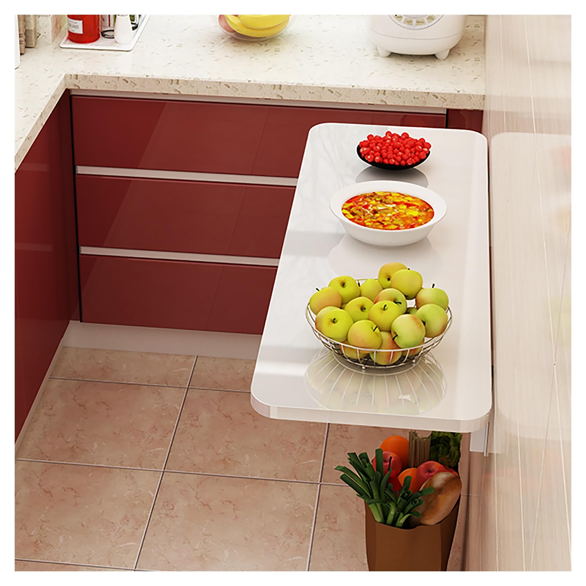 Amazon.com: Laundry Floating Folding Table, Wood Wall Mounted Folding ...