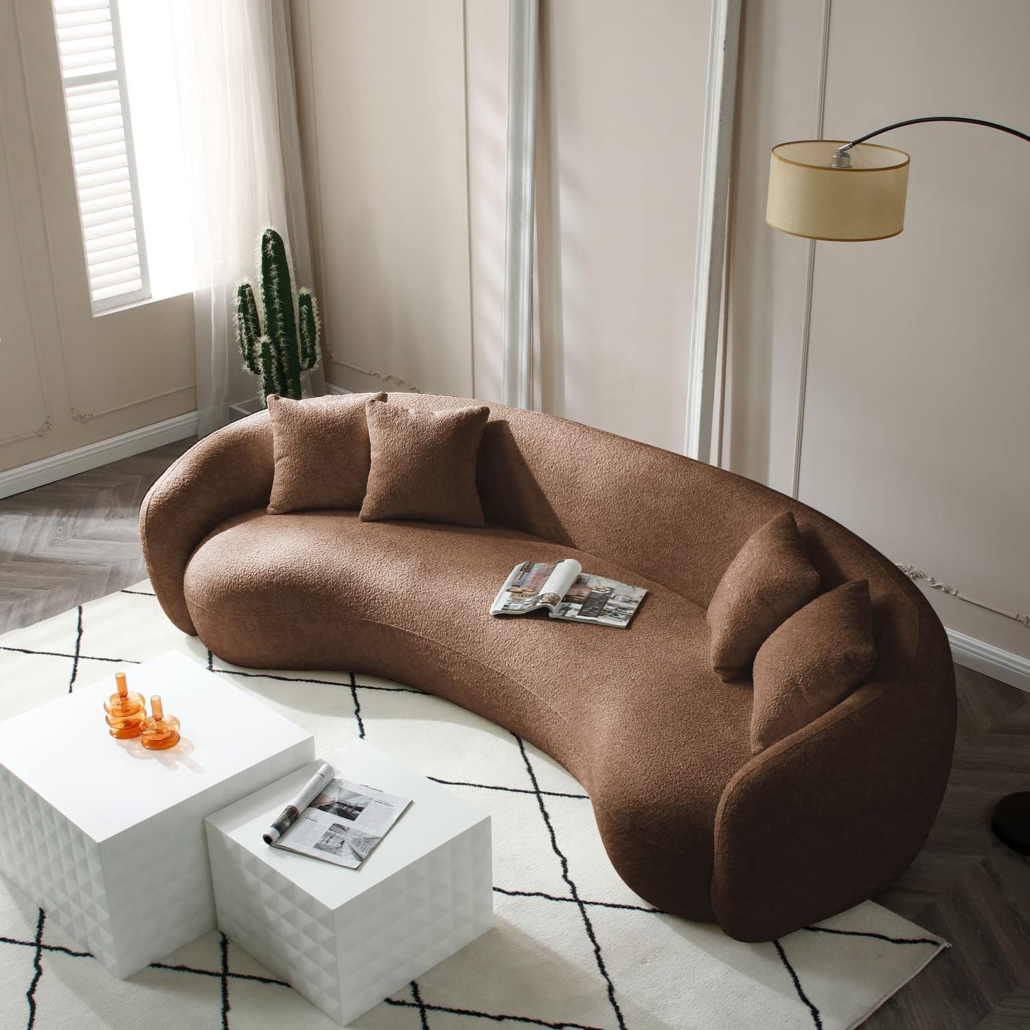Amazon.com: NordStorm 102.36" Curved Cloud Sofa Couch for Living Room ...