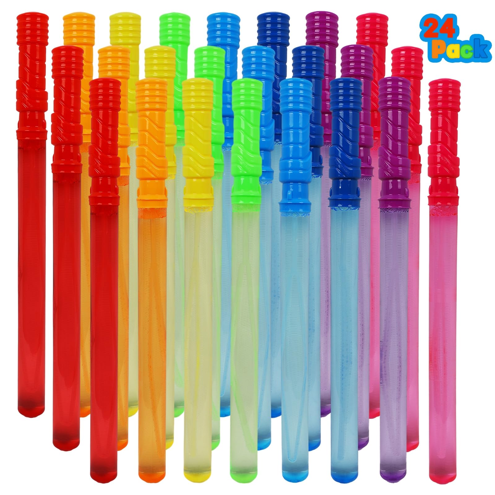 Amazon.com: MorTime 24 Pack Bubble Wands for Kids, 8 Colors Bubbles ...