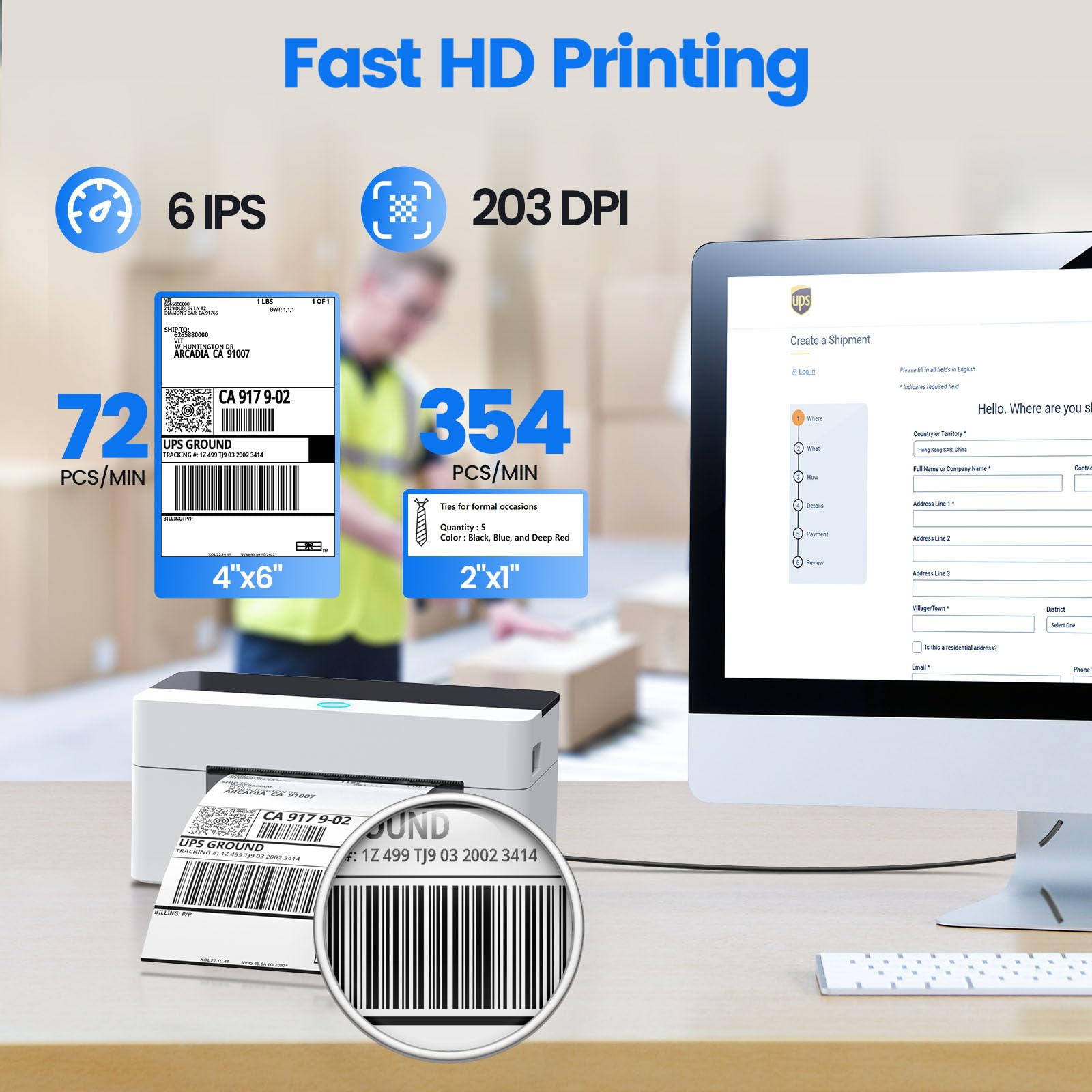 Snapklik.com : BPXX Bluetooth Thermal Label Printer - Clear Print ...