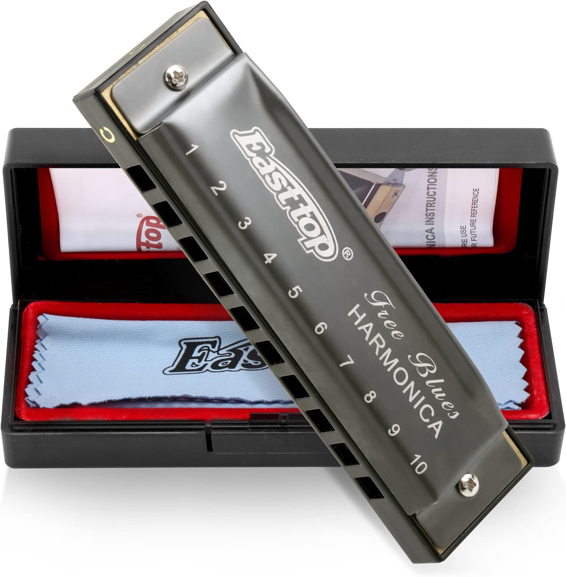 East top Harmonica C, Blues Harmonica Key of C 10 Hole 20 Tone Blues ...