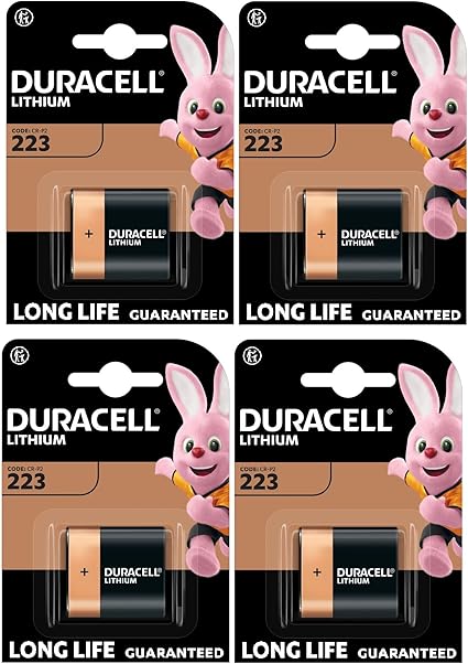 4 x Duracell 223 Lithium Batteries (4 Blister Packs of 1 Battery) 4 ...