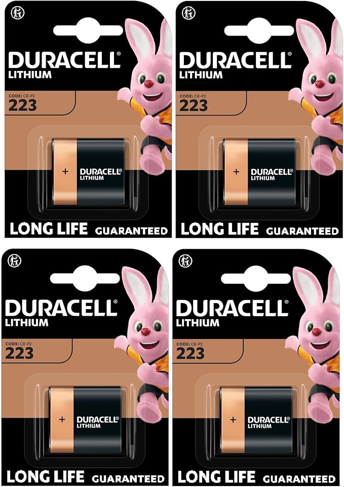 4 x Duracell 223 Lithium Batteries (4 Blister Packs of 1 Battery) 4 ...