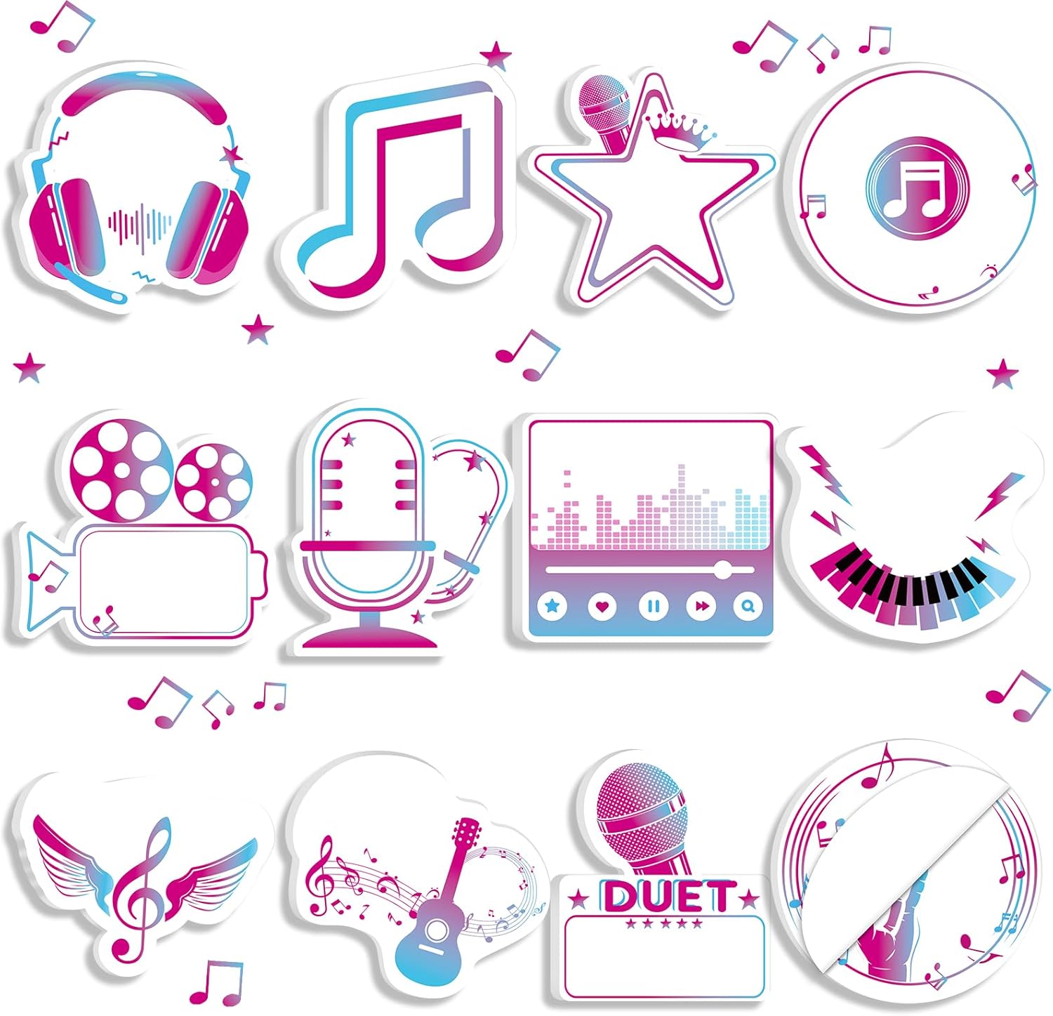 Amazon.com : 12 Pads Music Themed Sticky Notes Funny Sticky Notes Gift ...