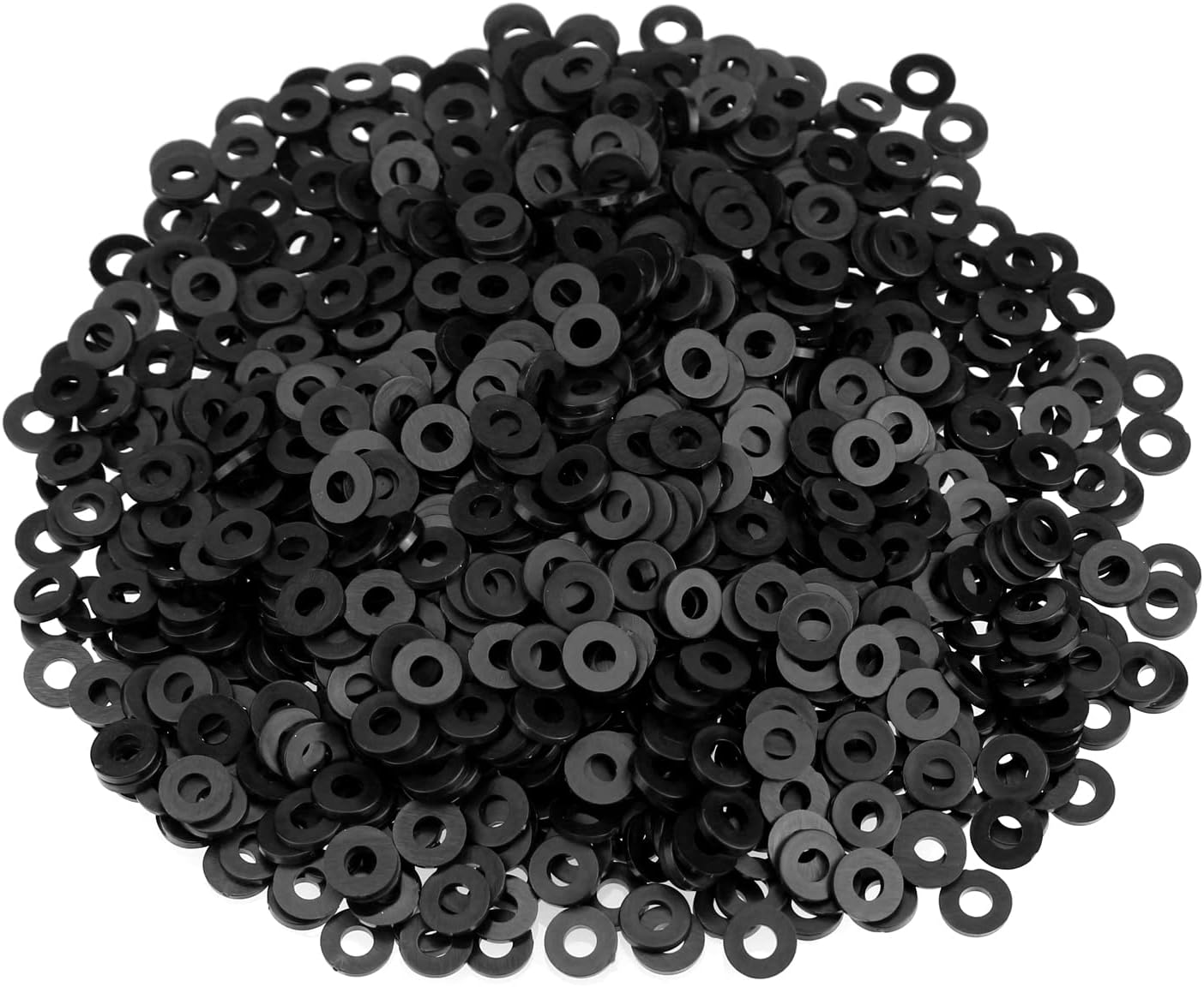 HELIFOUNER 500 Pieces M2 Black Nylon Flat Washers, Plastic Washers ...