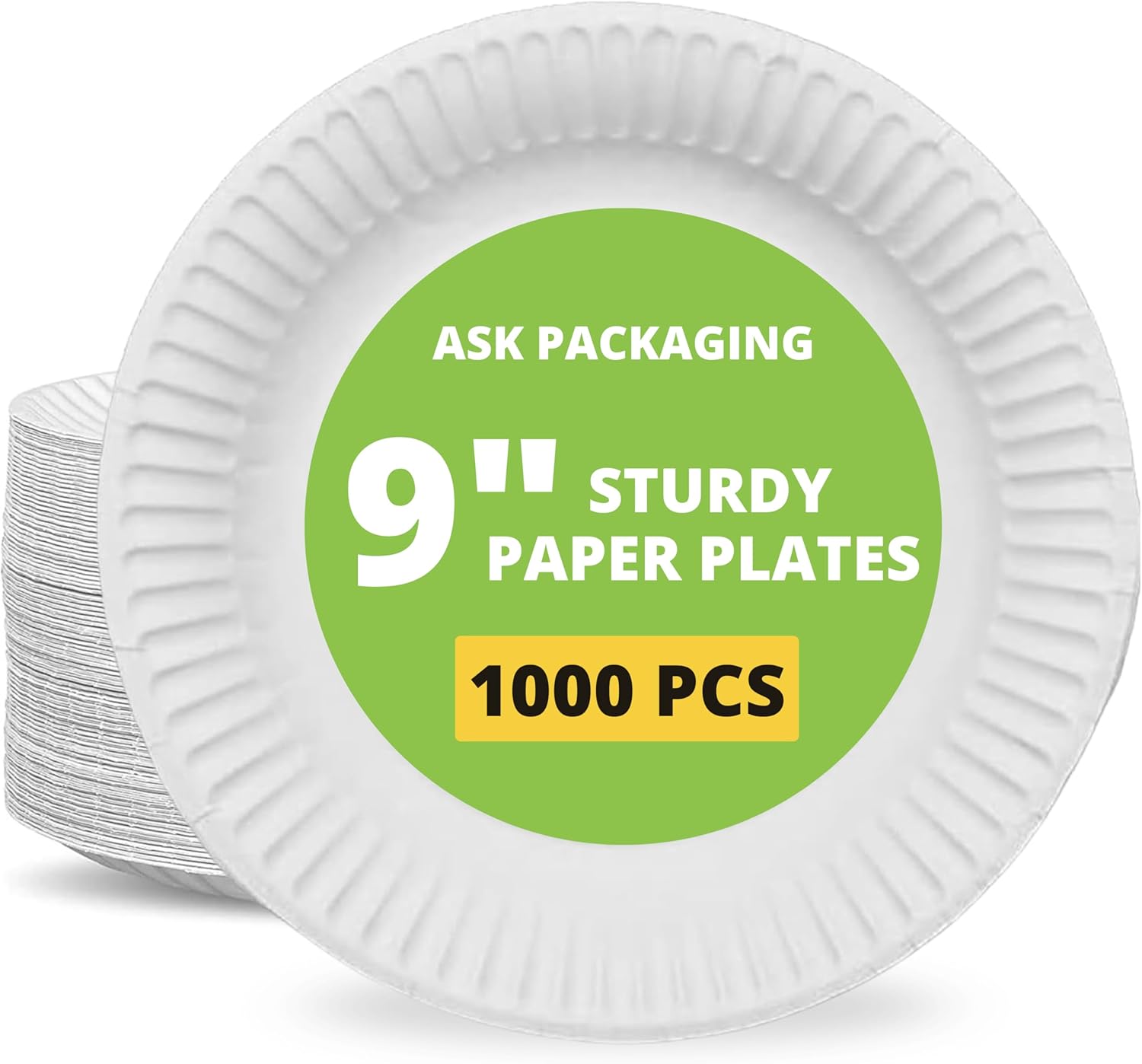 1000 Pack Strong Paper Plates 9 inch | Biodegradable Disposable Plates ...