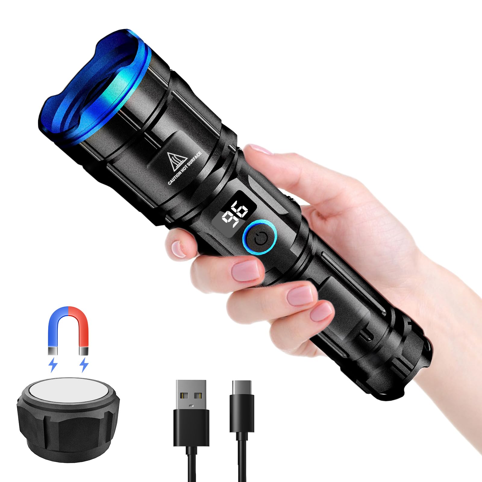 Wind&Moon Torches LED Super Bright,10000 Lumens Rechargeable High Power ...