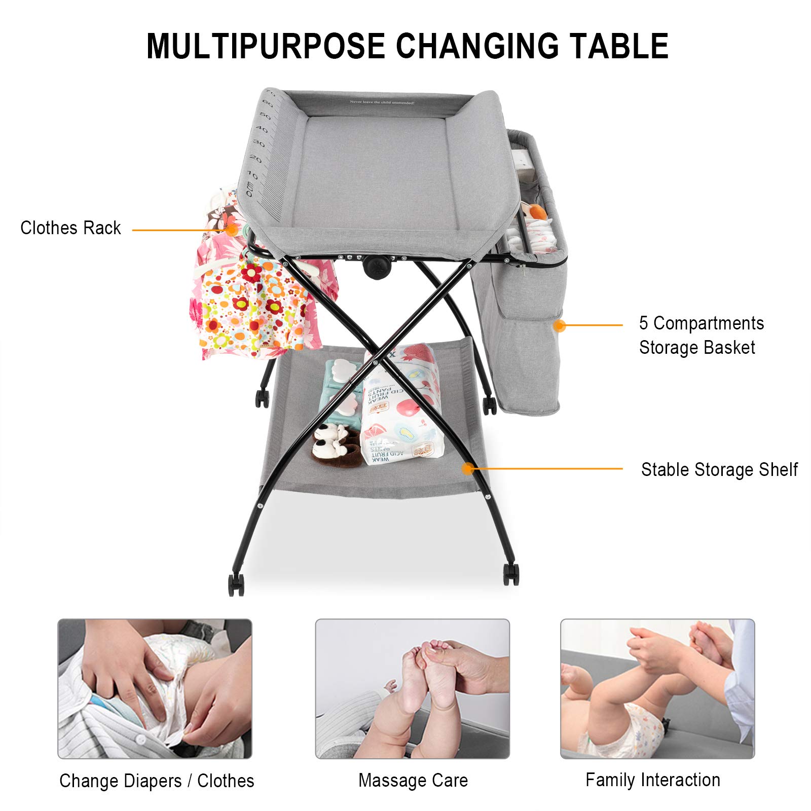 Snapklik.com : JOYMOR Portable Diaper Changing Station,Folding Baby ...