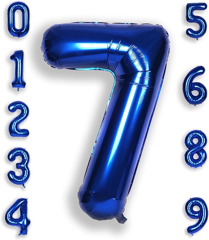Amazon.com: SULALABOO 40Inch Navy Blue 7 Balloon Number Large Helium ...