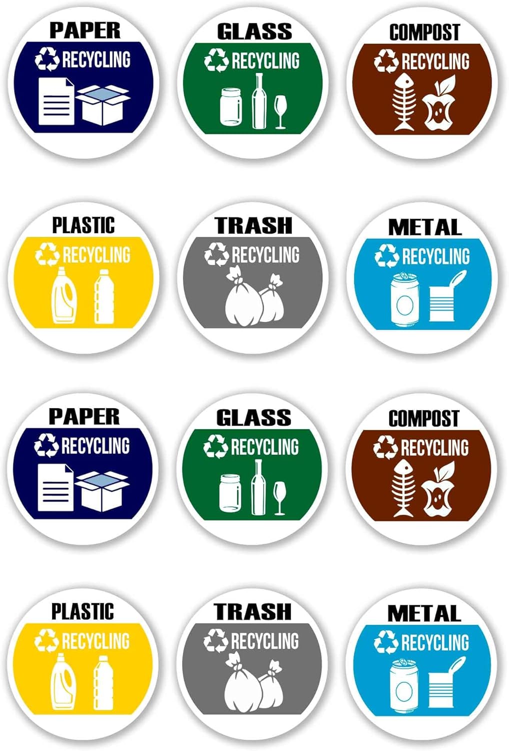 Amazon.com: GamesMonkey® - Stickers Recycle for Trash Waste Bins ...