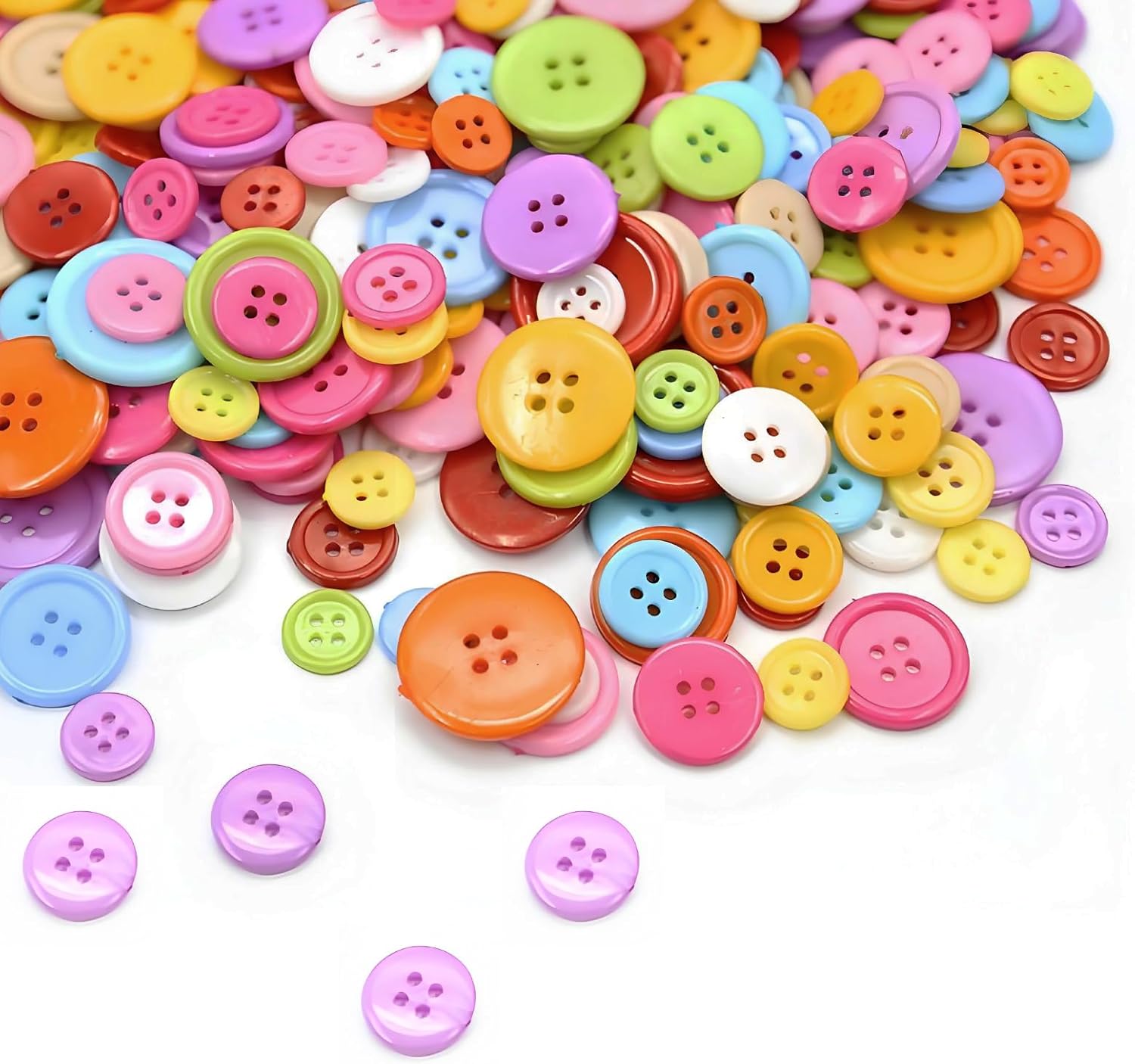 Amazon.com: 600+ Assorted Colorful Buttons for Crafts – MultiSize Mixed ...