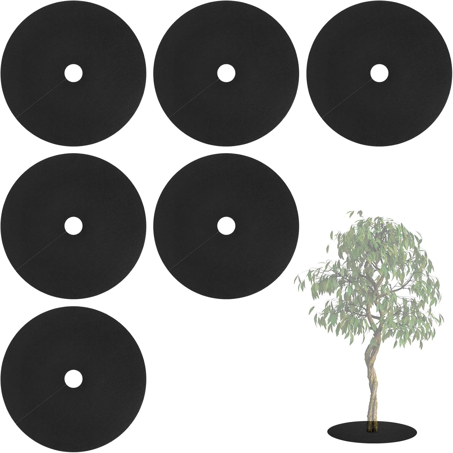Amazon.com : Cosmos 6 Pcs Tree Mulch Ring Round Weed Barrier for Trees ...