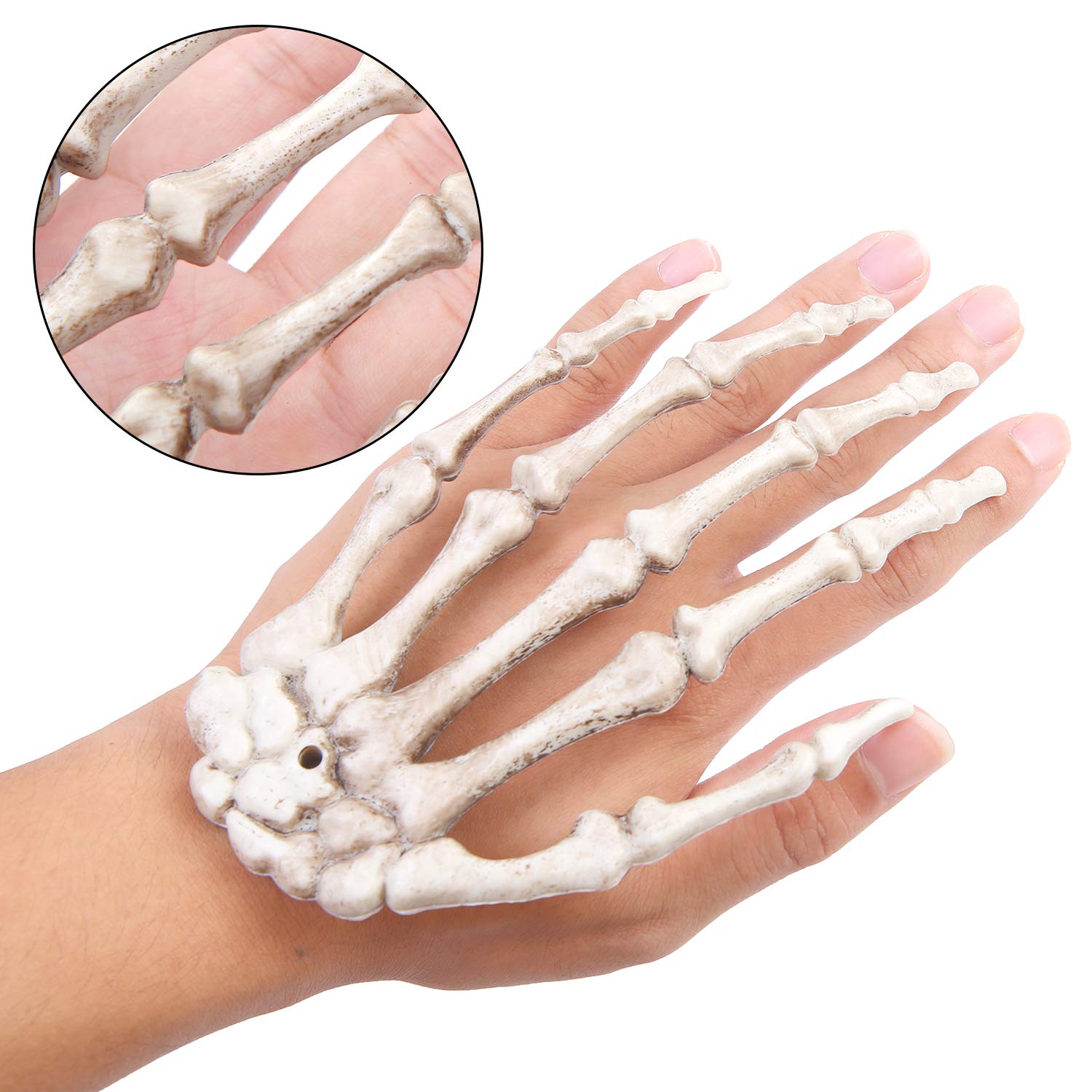 URATOT 12 Pieces Halloween Realistic Life Size Skeleton Hands Plastic ...