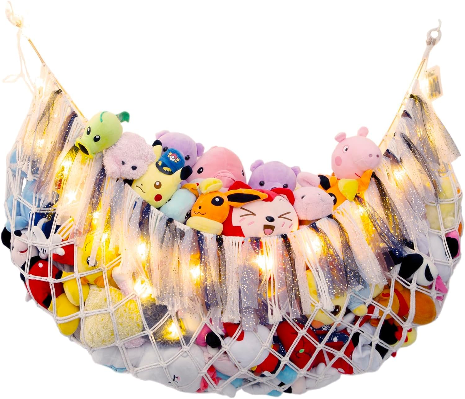 Amazon.com : Stuffed Animal Hammock Net with Lights - Big Wall Hanging ...