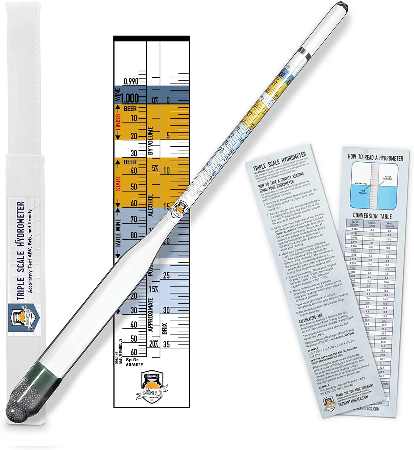 Amazon.com: Hydrometer & Testing Jar Kit by MiTBA Test the ABV, Brix ...