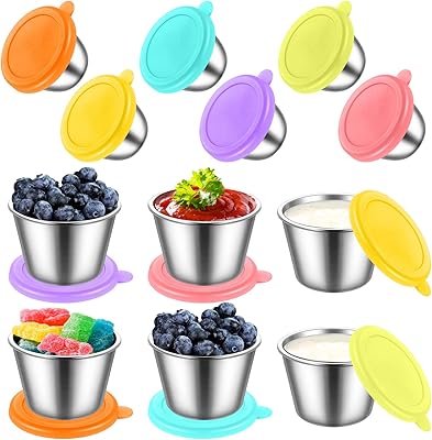 Amazon.com: [8 Pack] 2.4oz Small Condiment Containers with Lids，Salad ...