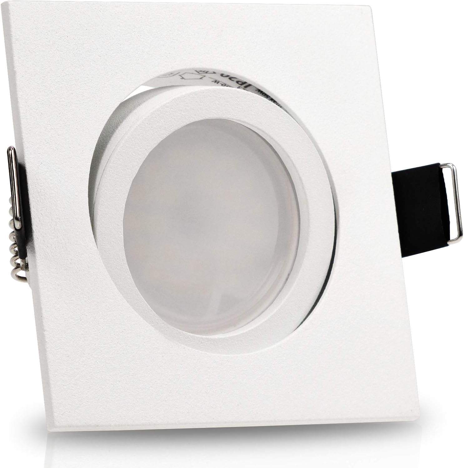 trendlights24 Bianco LED Einbaustrahler 230V Weiß matt eckig dimmbar, 3er Set ultra flach 35 mm ...