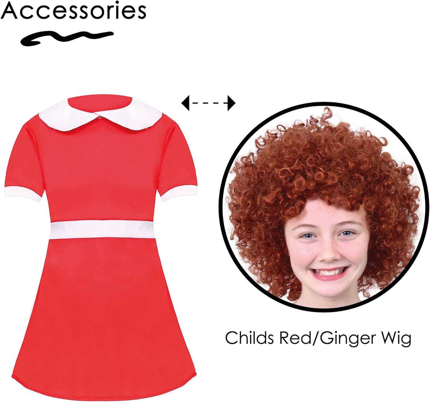 Girls Little Orphan Girl Fancy Dress Costume 4-6 Years – Red Dress With ...