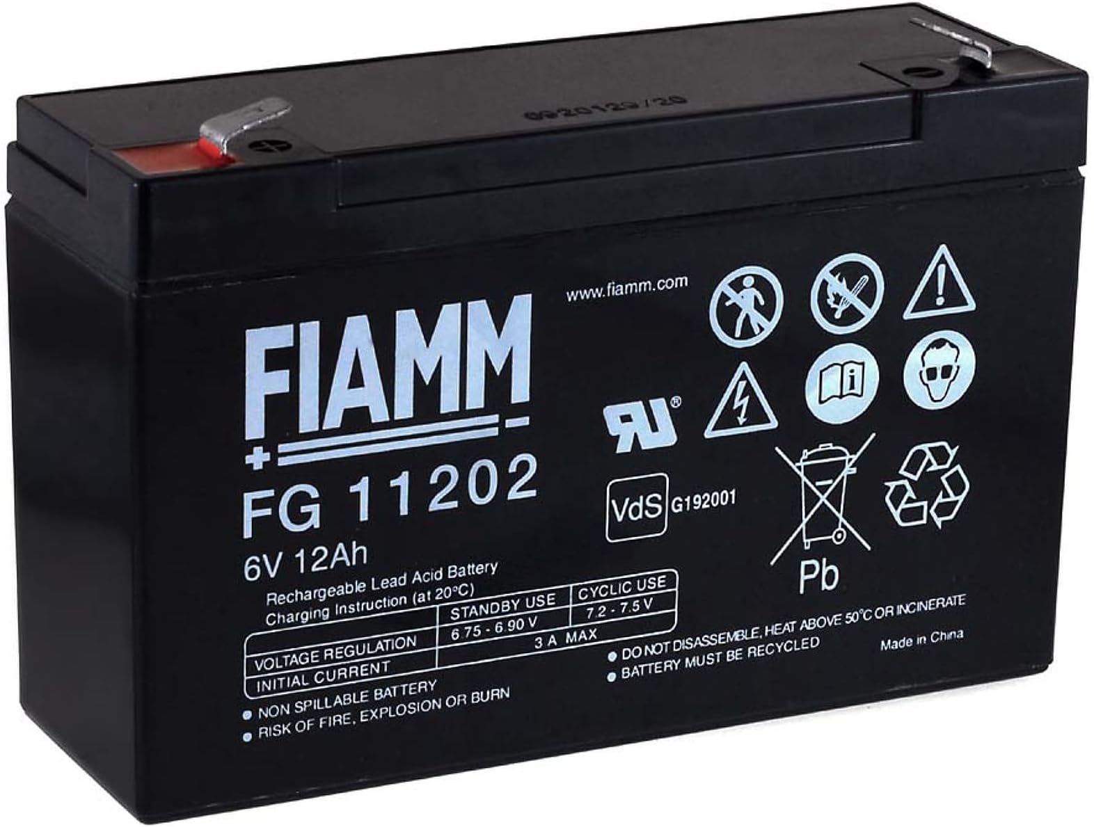 FIAMM Batterie au Plomb Rechargeable 12FGH36 (hochstromfest), 12V, Lead ...