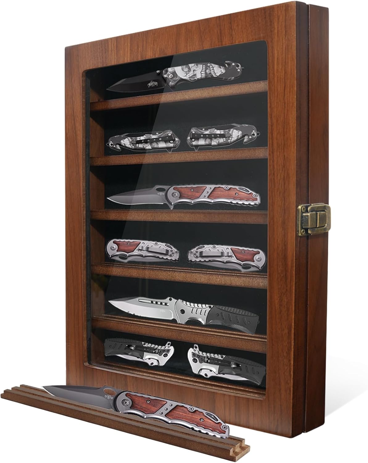 Amazon.com: Pocket Knife Display Case,6 Rows Knife Display Case with HD ...