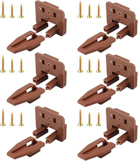 NQEUEPN 6pcs Brown Plastic Center Mount Drawer Slide Kit for Kenlin ...