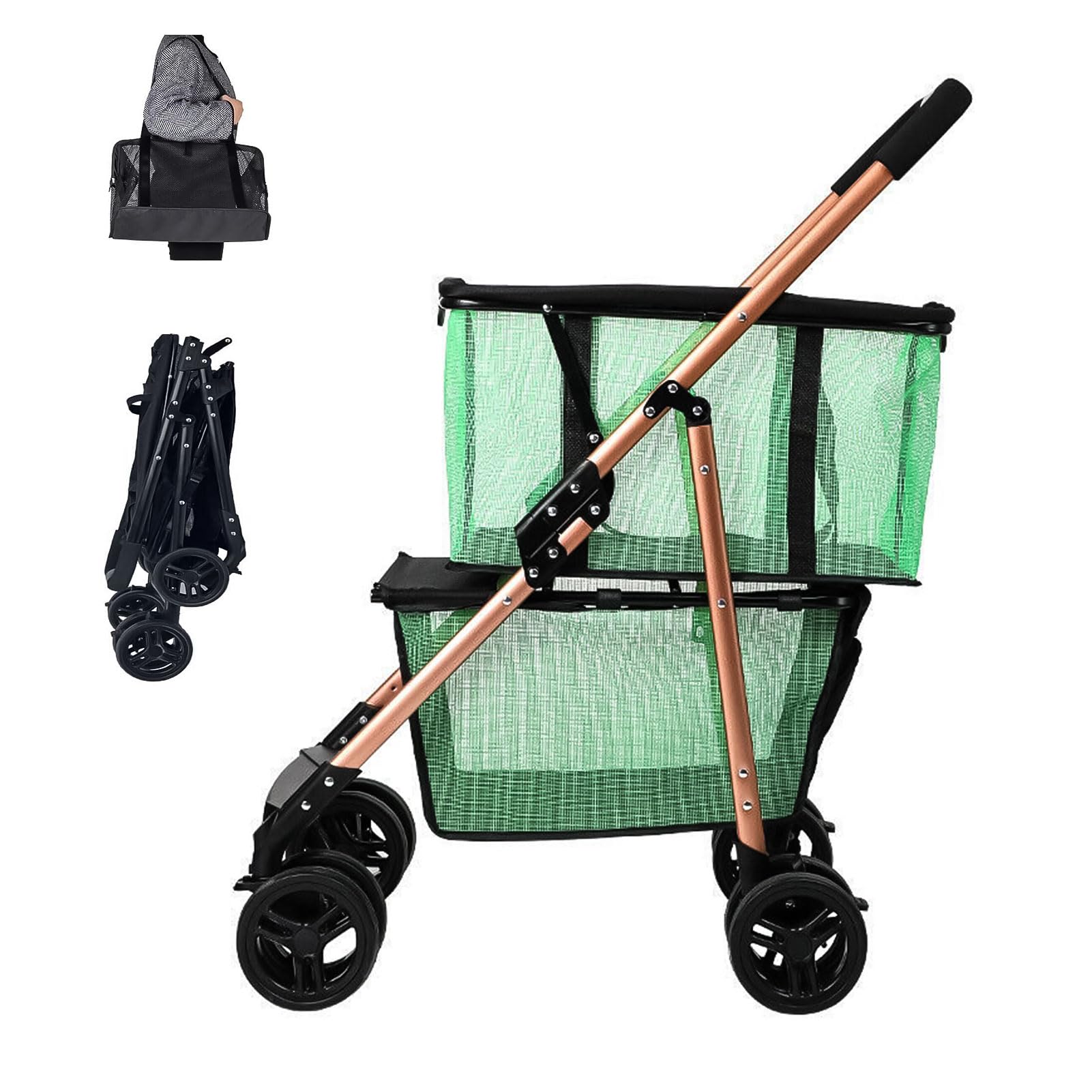Amazon.com: LWWJJ Functional Collapsible Carts, 2 in 1 Heavy Duty ...