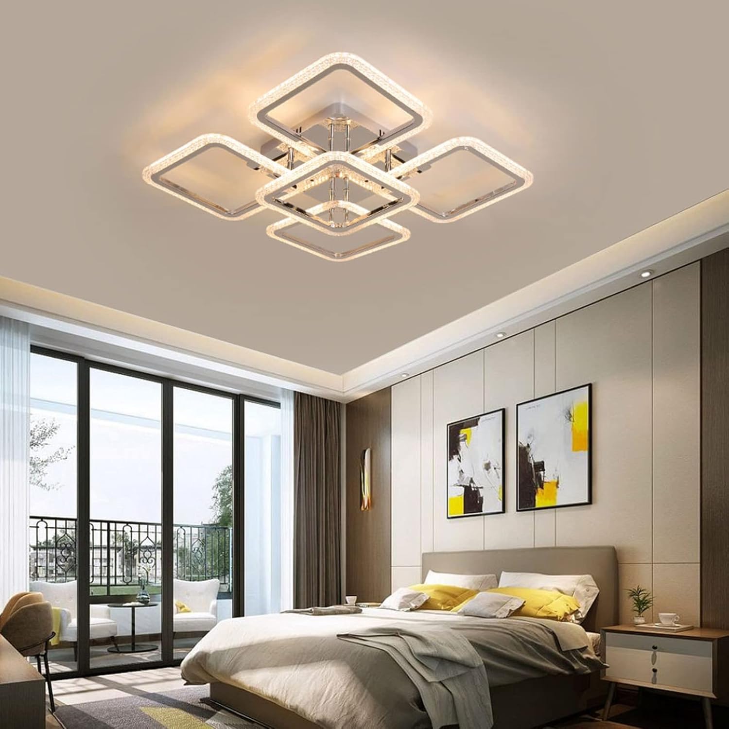 SEYFI Living Room Led Ceiling Lights,Dimmable Light Fixtures Ceiling ...