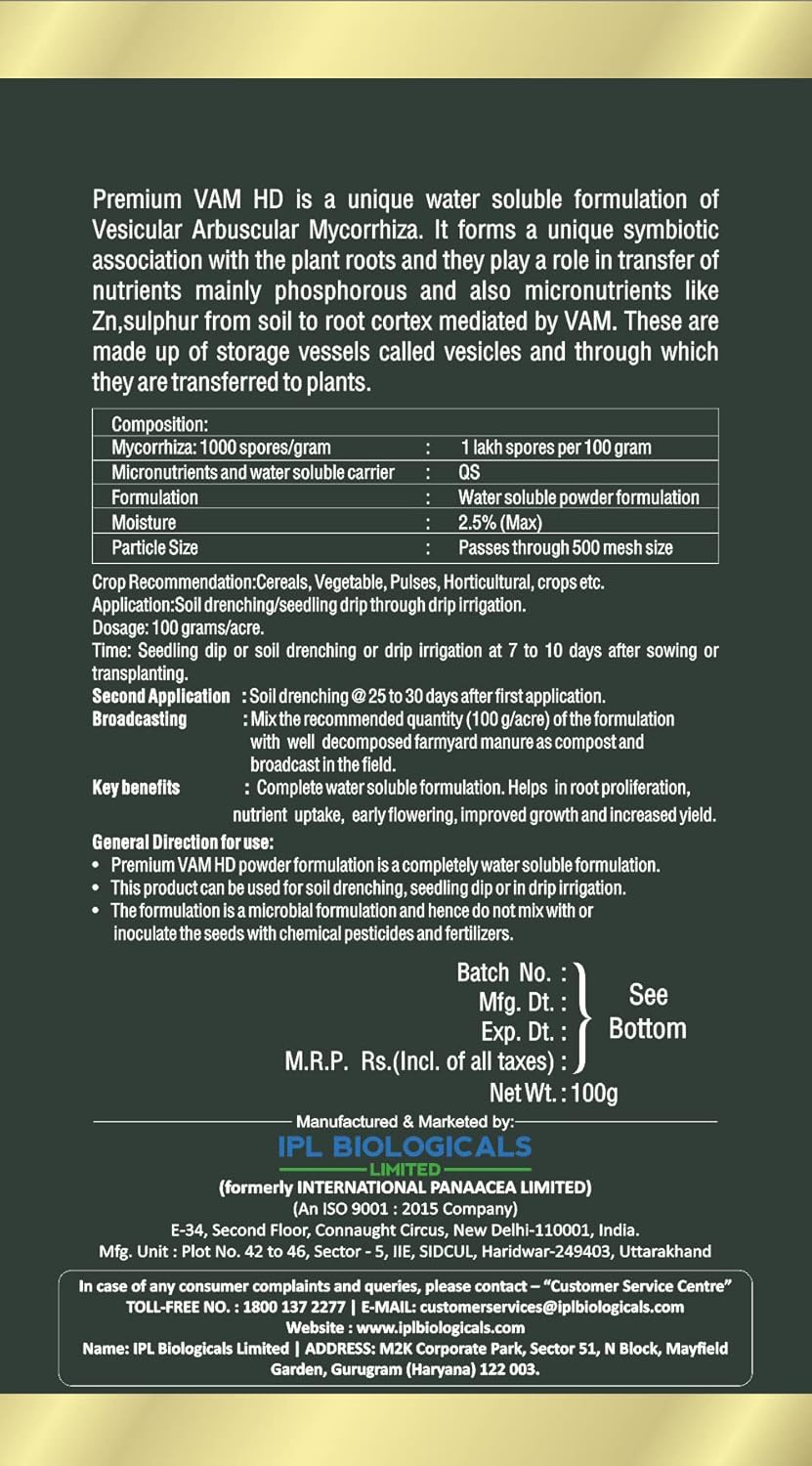 Premium VAM HD 100 gm,Bio fertilizers,for easy uptake of phosphorous ...