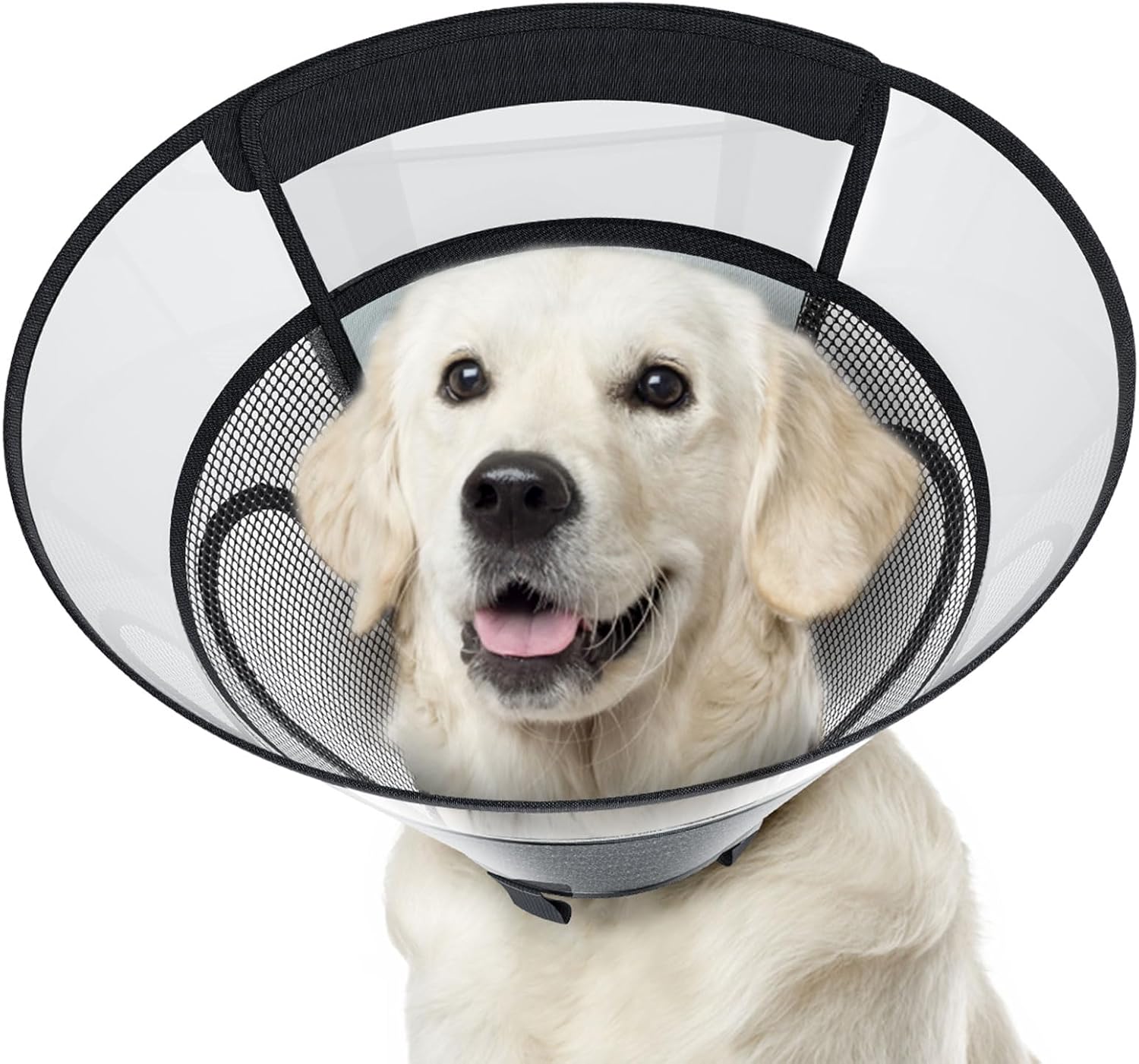 Amazon.com : Dog Cone Collar for Large Dogs After Surgery, Mesh Windows ...