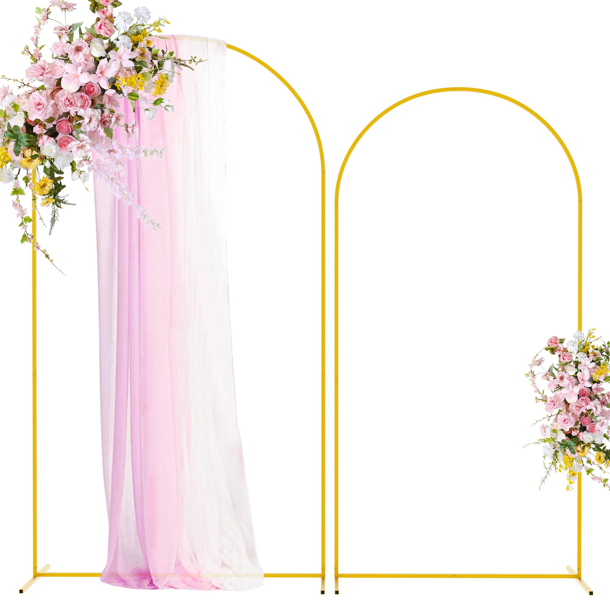 Snapklik.com : Metal Arch Backdrop Stand 7.2FT & 6.6FT Set Of 2 Gold ...