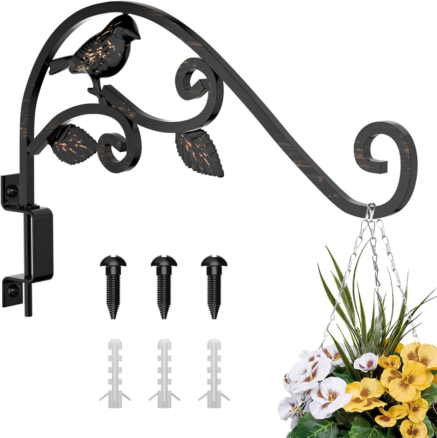 Amazon.com: Plant Hangers Outdoor 15.15 inch Swivel Plant Wall Hanger ...