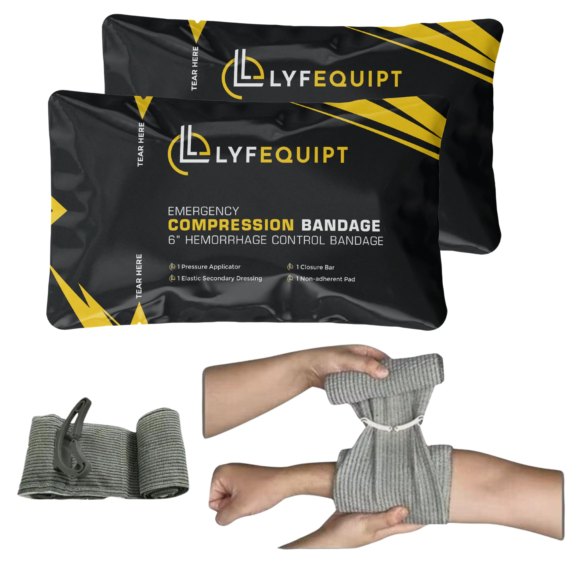 Amazon.com: Israeli Bandages 6 Inch - Elastic Compression Wrap for ...