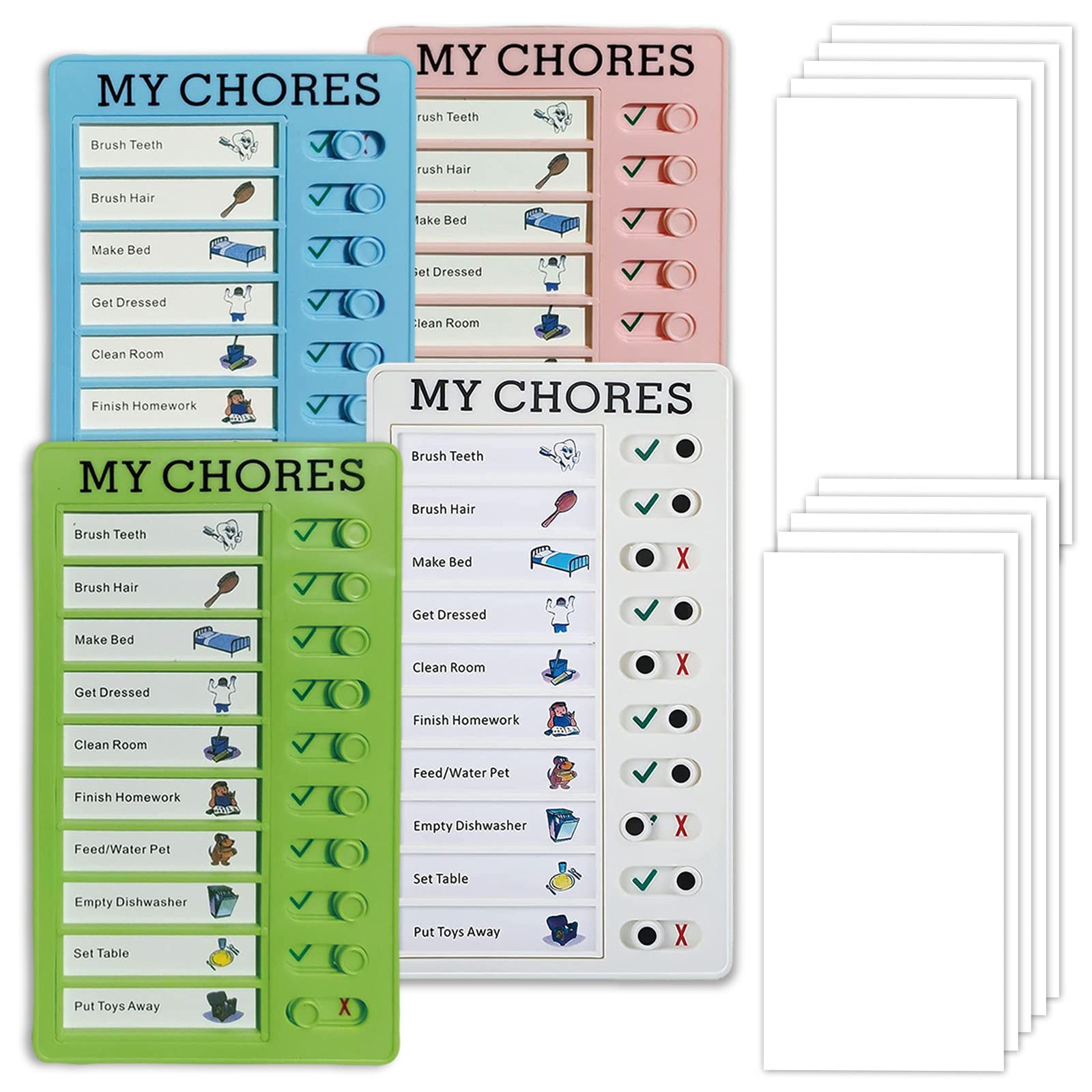 Snapklik.com : 4 Packs Chore Chart Board For Multiple Kids,Portable ...