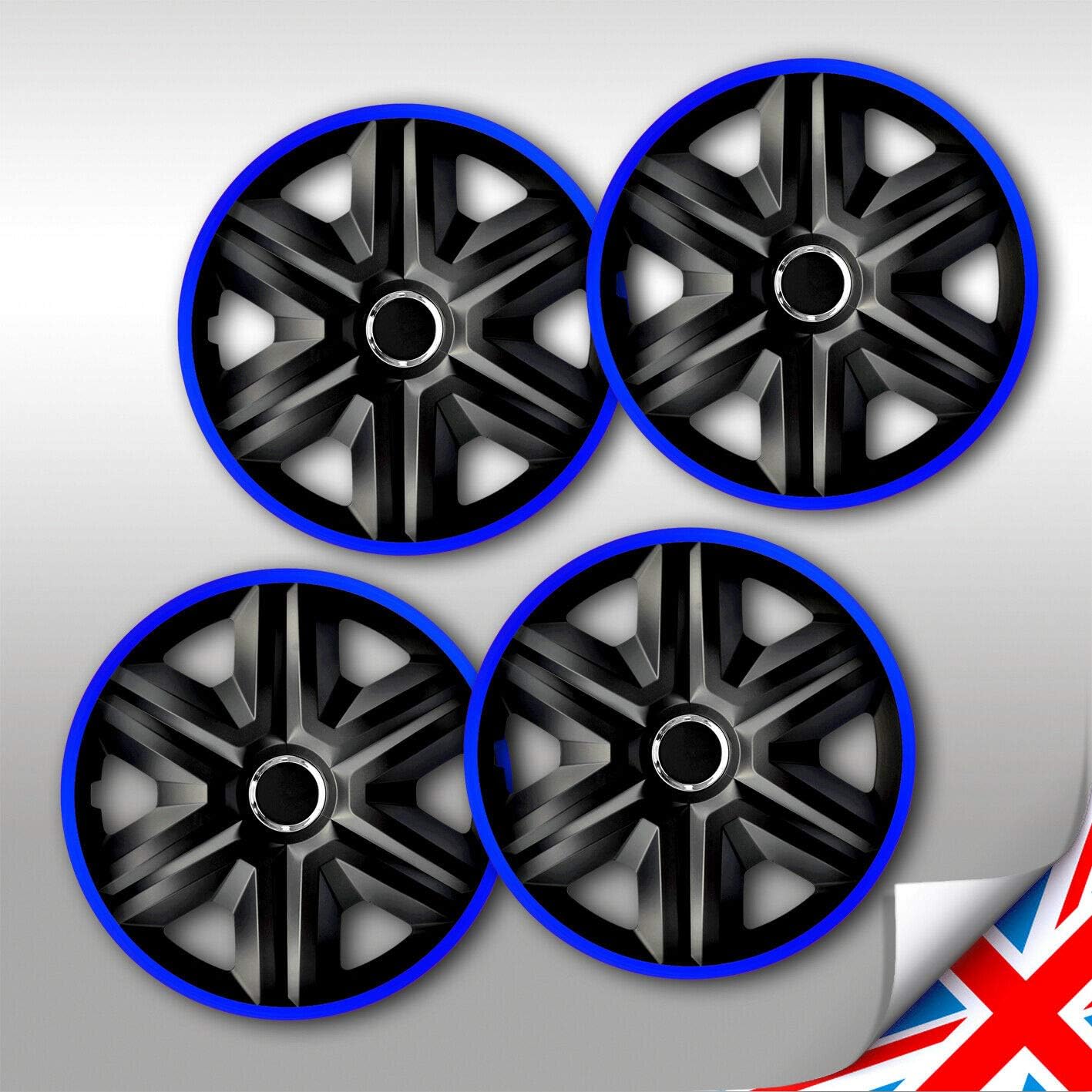 16" HUB CAPS 15 Inch Wheel Trims HQ ABS Plastic Universal Push-In Set ...