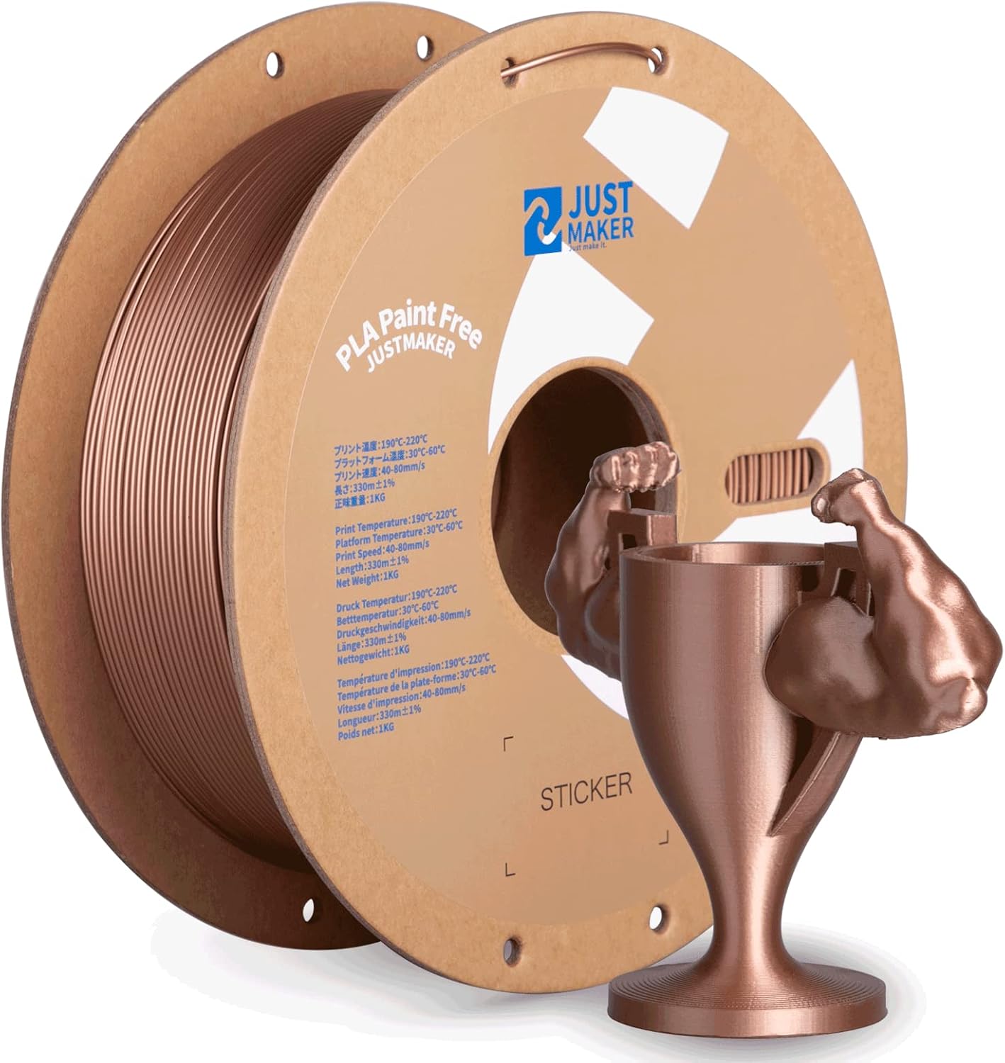 Amazon.com: JUSTMAKER PLA Metallic Finish 3D Printer Filament, Metallic ...