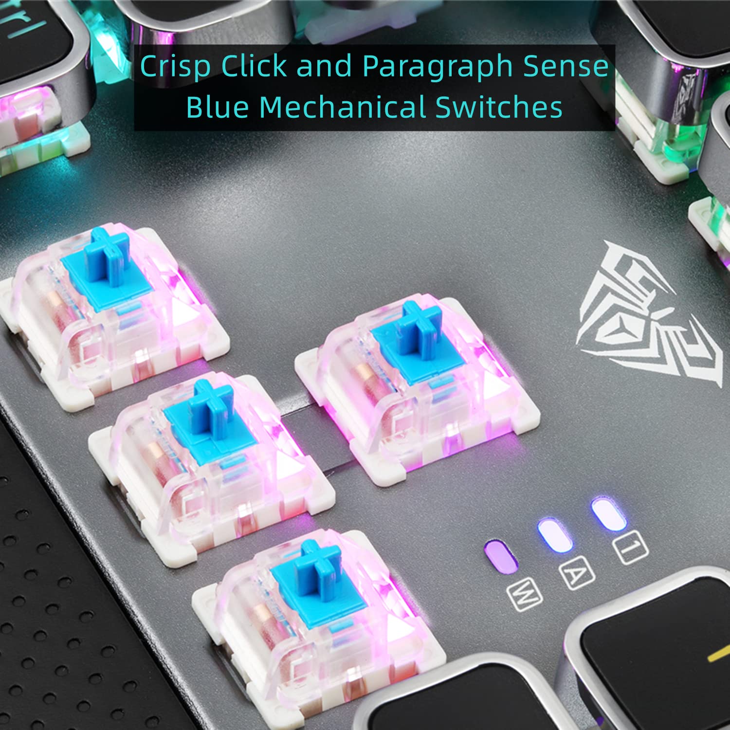 AULA F2088 Typewriter Style Mechanical Gaming Keyboard Blue Switch ...