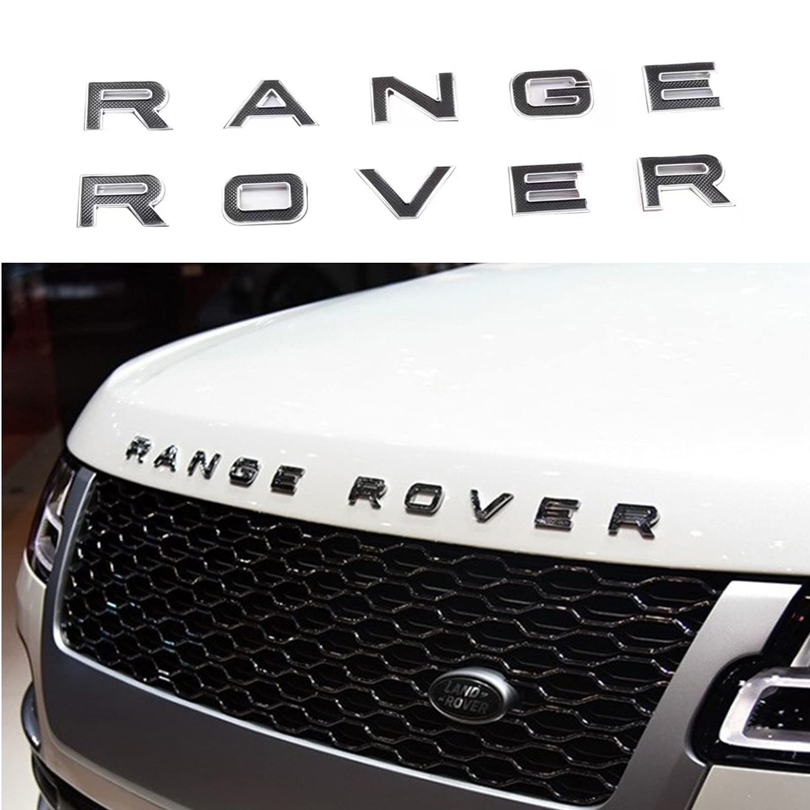 Buy DONGT 1pcs 3D Head Cover Hood Front Letters Emblem Sports Line ...