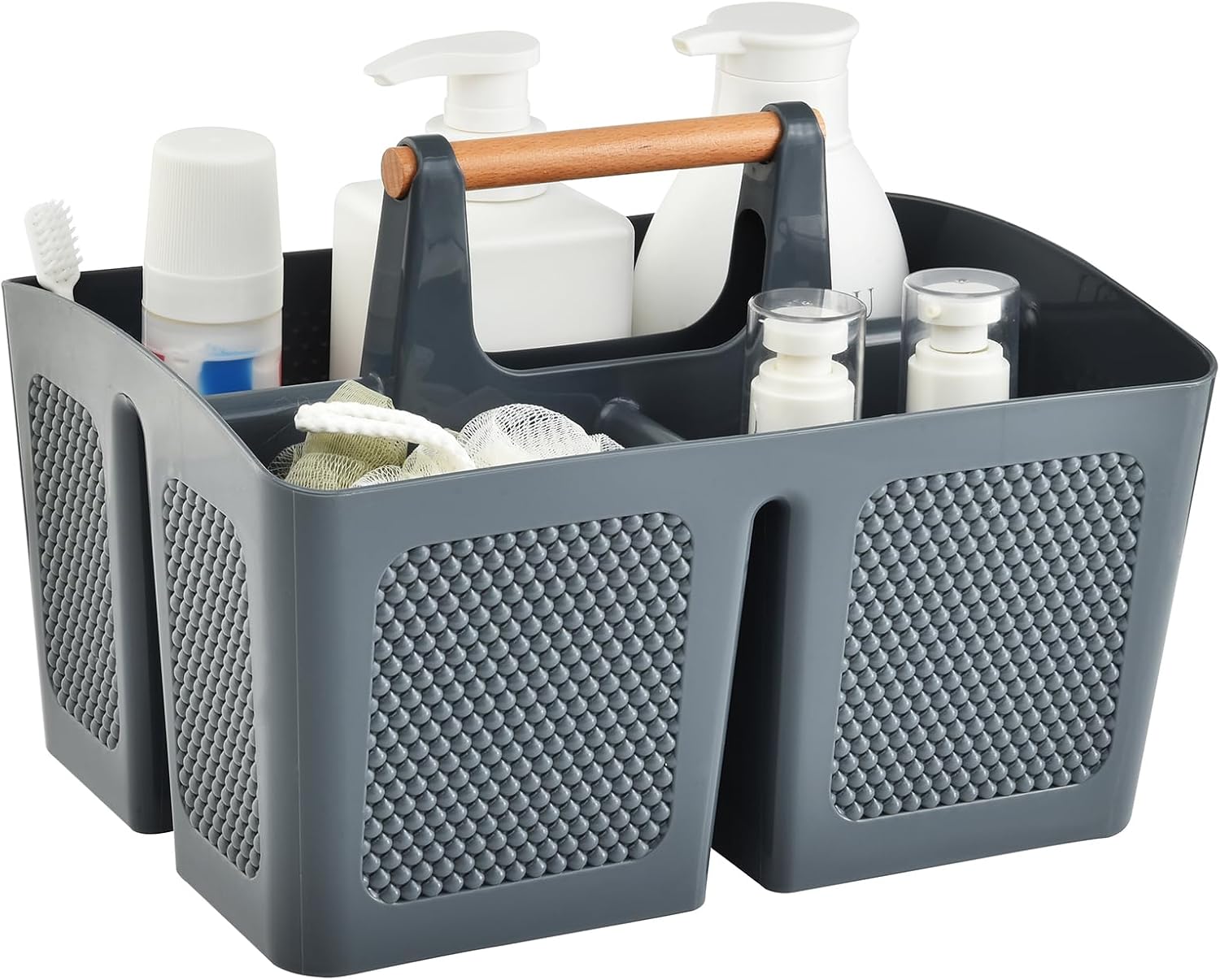 Amazon.com: Haundry Plastic Gray Shower Caddy Basket with 3 ...