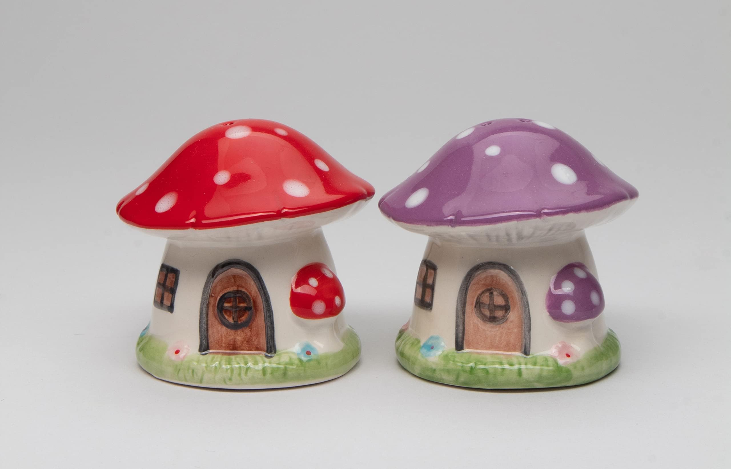 Amazon.com: Fine Ceramic Fairy Mushroom House Salt & Pepper Shakers Set ...