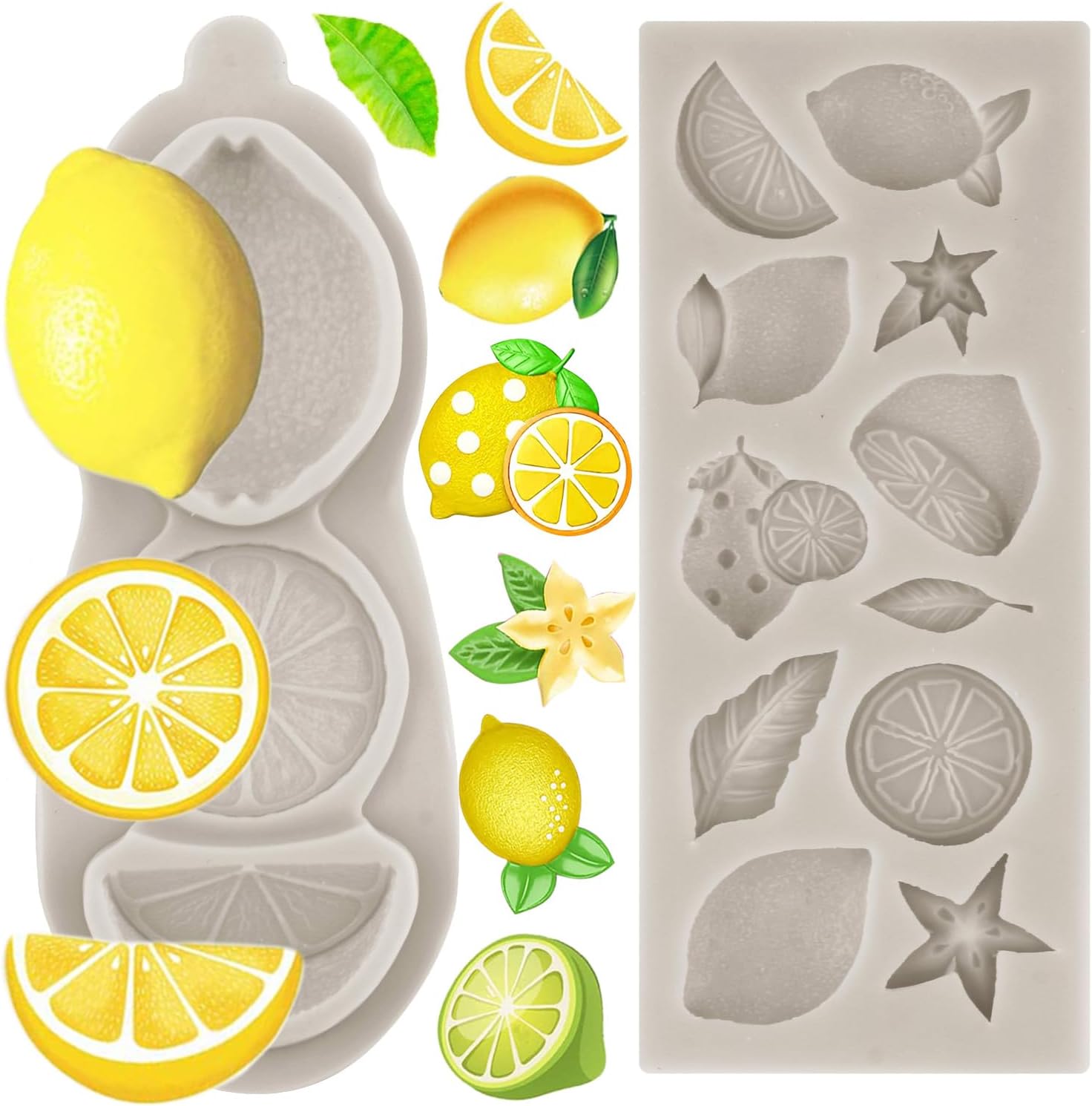 MYPRACS Lemon Fondant Moulds Summer Fruit Flower Silicone Candy ...
