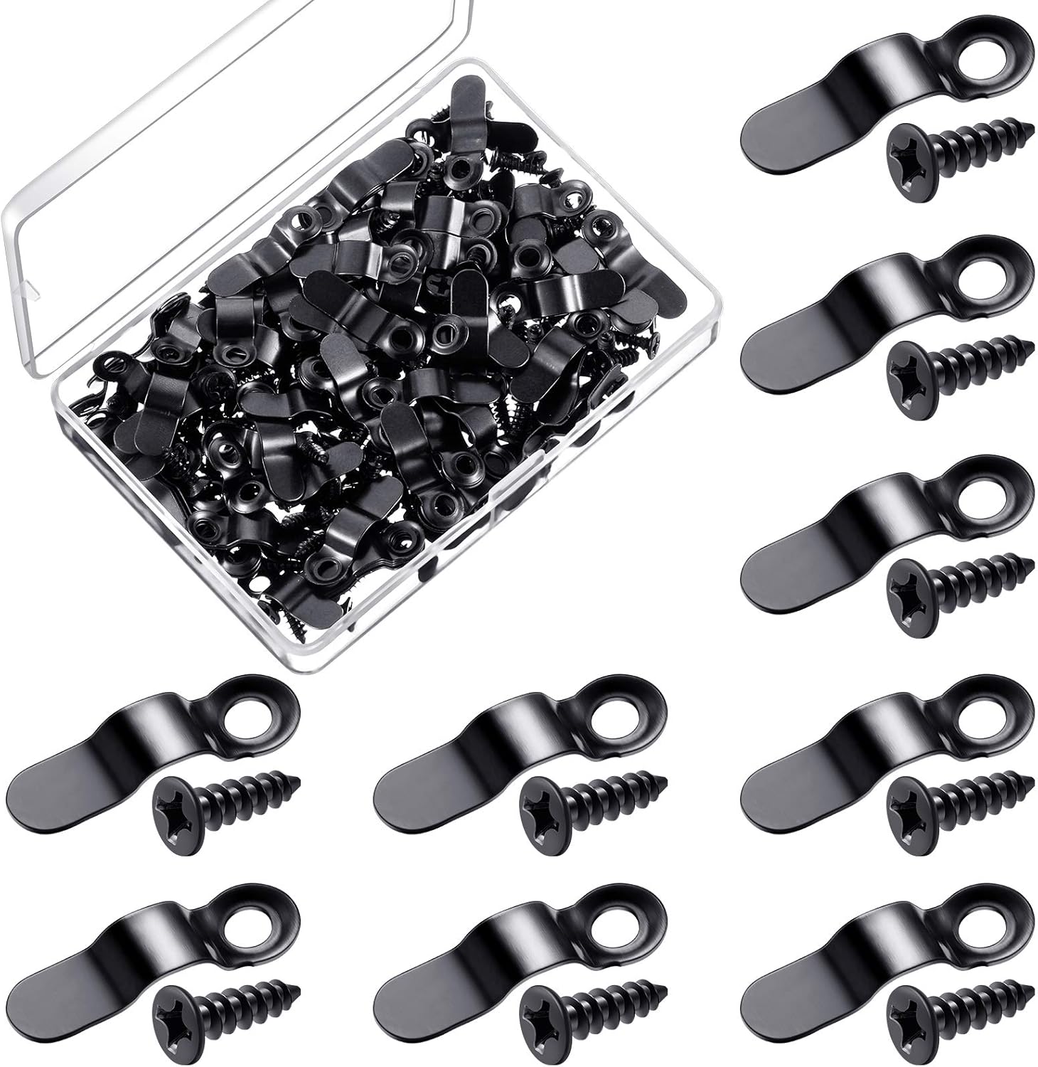 Hotop 100 Sets Metal Picture Frame Turn Buttons Fasteners with Screws ...