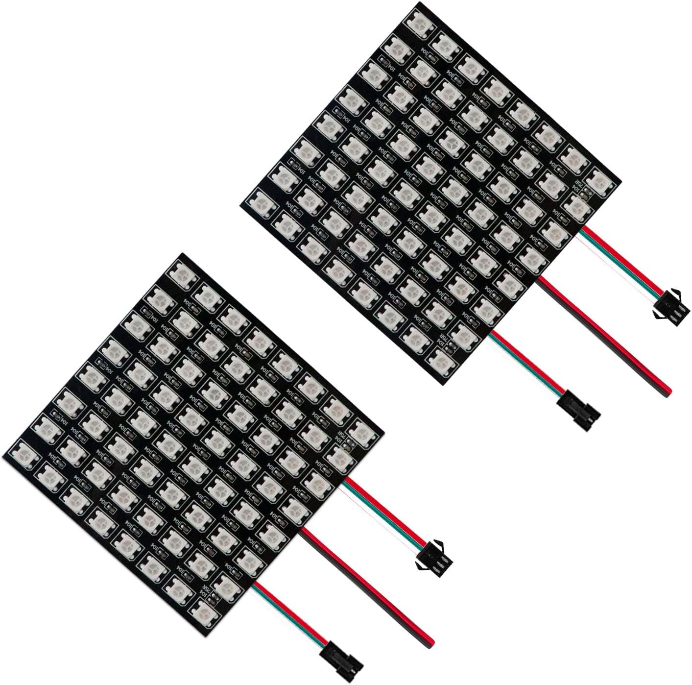 HJHX 2 paneles de matriz LED Ws2812b de 8 x 8, 64 píxeles ...
