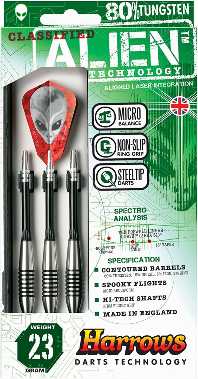 Harrows B612 80% Tungsten Alien Darts 23 g, Silver : Buy Online at Best ...