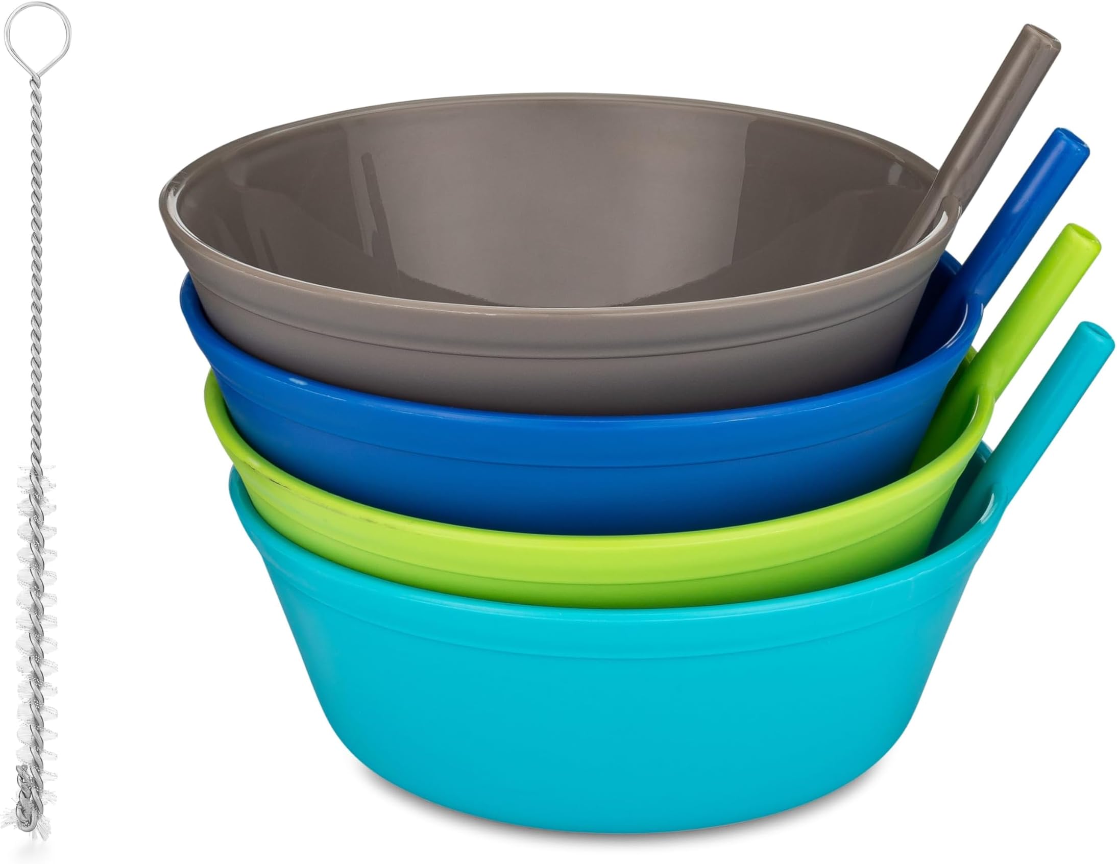 Amazon.com: Arrow Sip-A-Bowl 4-Pack Set, Built-In Straw - 22-Ounce ...