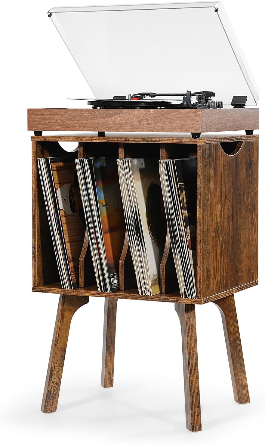 Amazon.com: Devonst Record Player Stand Wood, Vinyl Record Storage ...
